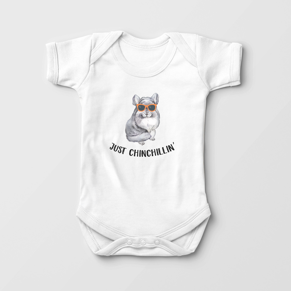 Just Chinchillin' Baby Onesie - Funny Animal Bodysuit – PintSizedApparel